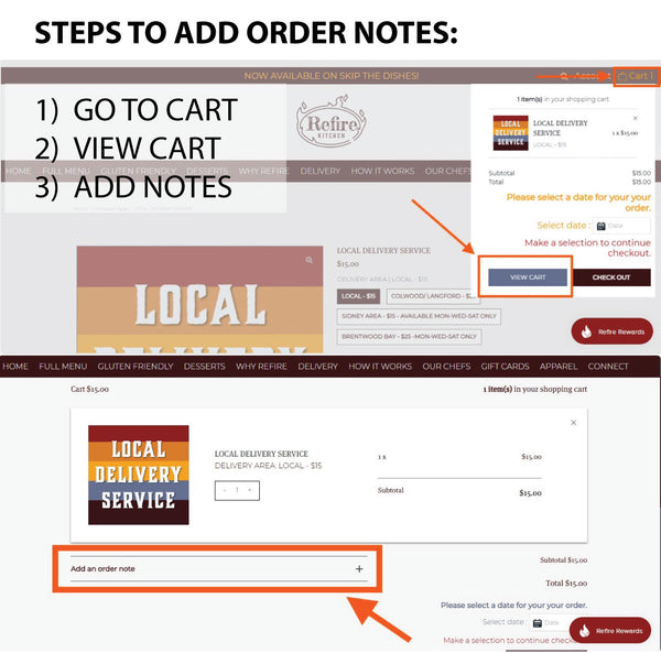 LOCAL DELIVERY SERVICE – Refire Kitchen